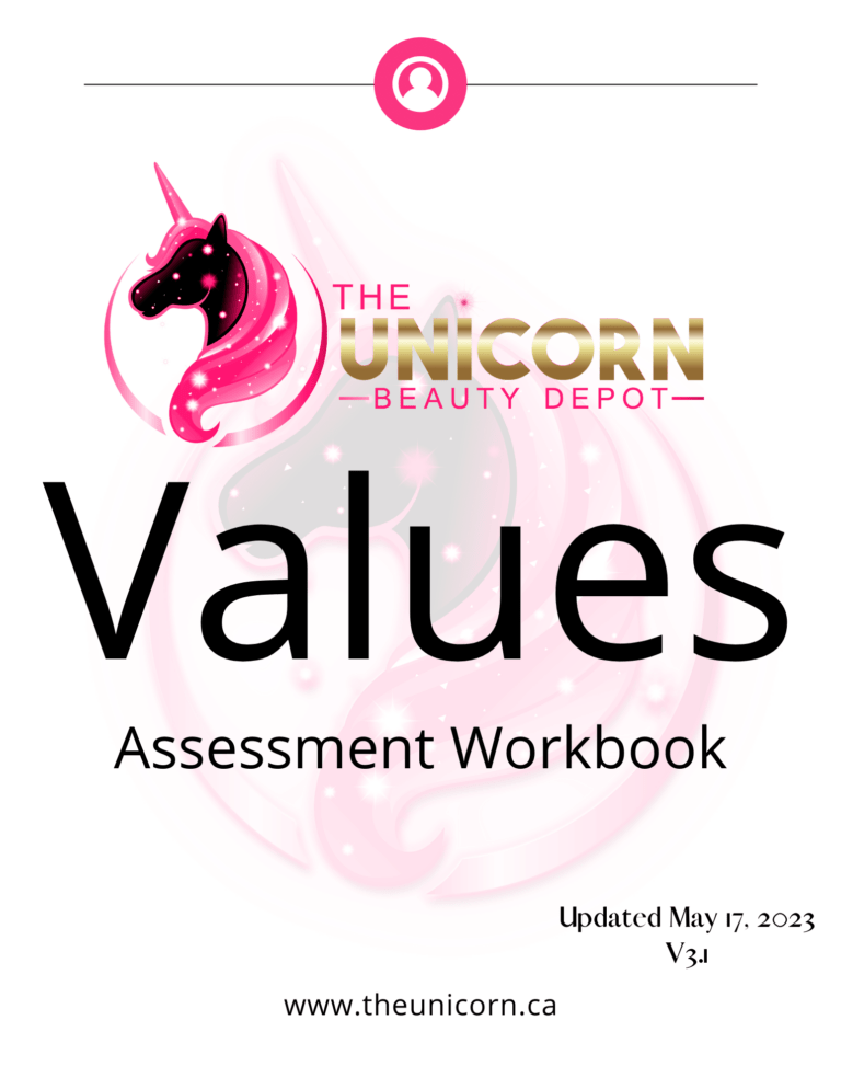 Values Assessment Workbook ⋆ The Unicorn Beauty Depot